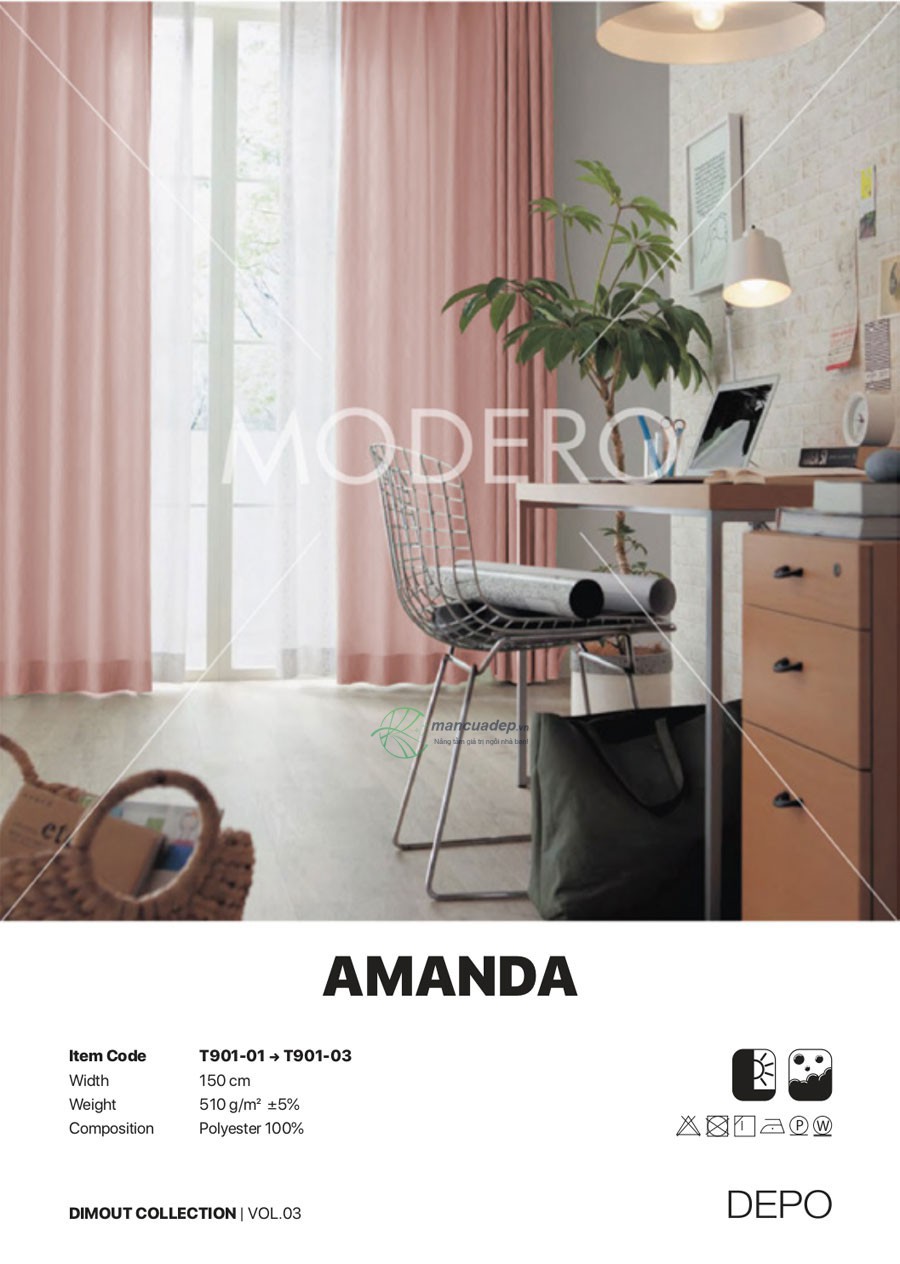 Rèm vải Nhật Bản AMANDA - Màn Cửa Đẹp