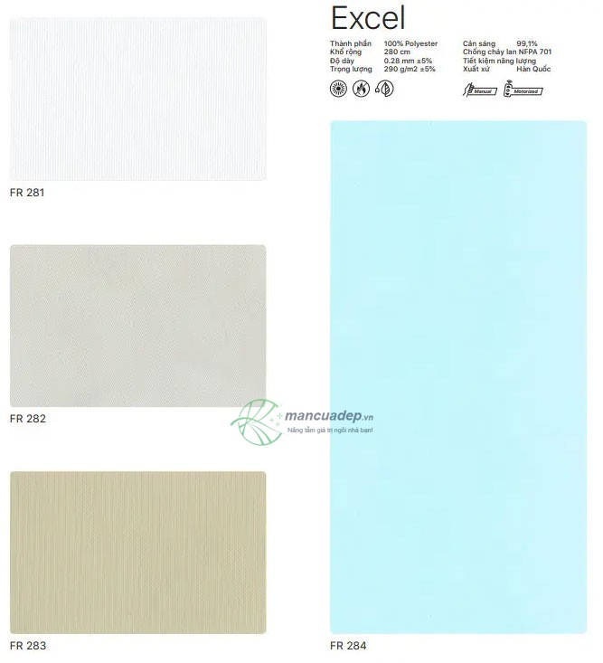 Rèm Cuốn Chống Nắng Hàn Quốc Modero Excel - Màn Cửa Đẹp